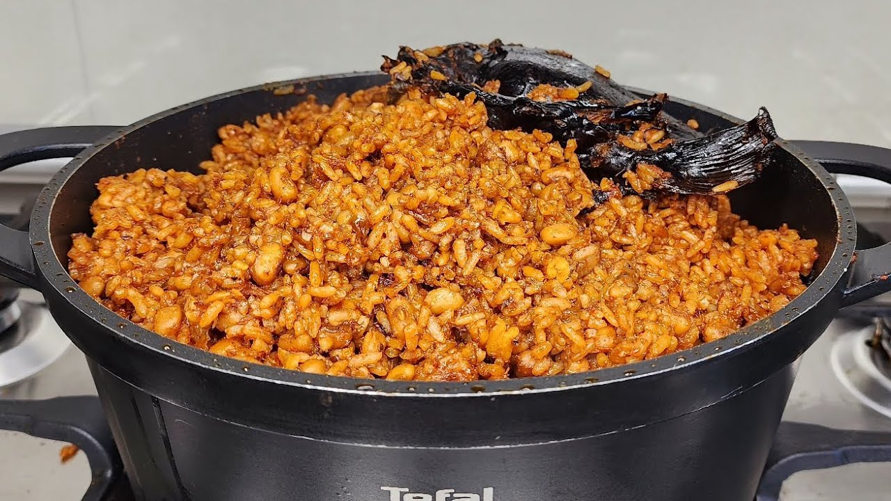 HOW TO MAKE NIGERIA JOLLOF RICE AND BEANS/ GHANA RICE AND BEANS WITH ...