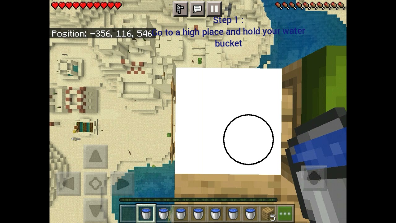 How to do a water bucket mlg in minecraft pe step by step (mcpe) - YouTube