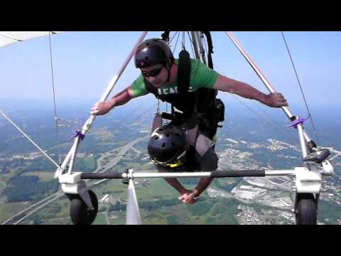 Tandem Hang Gliding - Turns, Dives, Stalls, Wingovers - YouTube