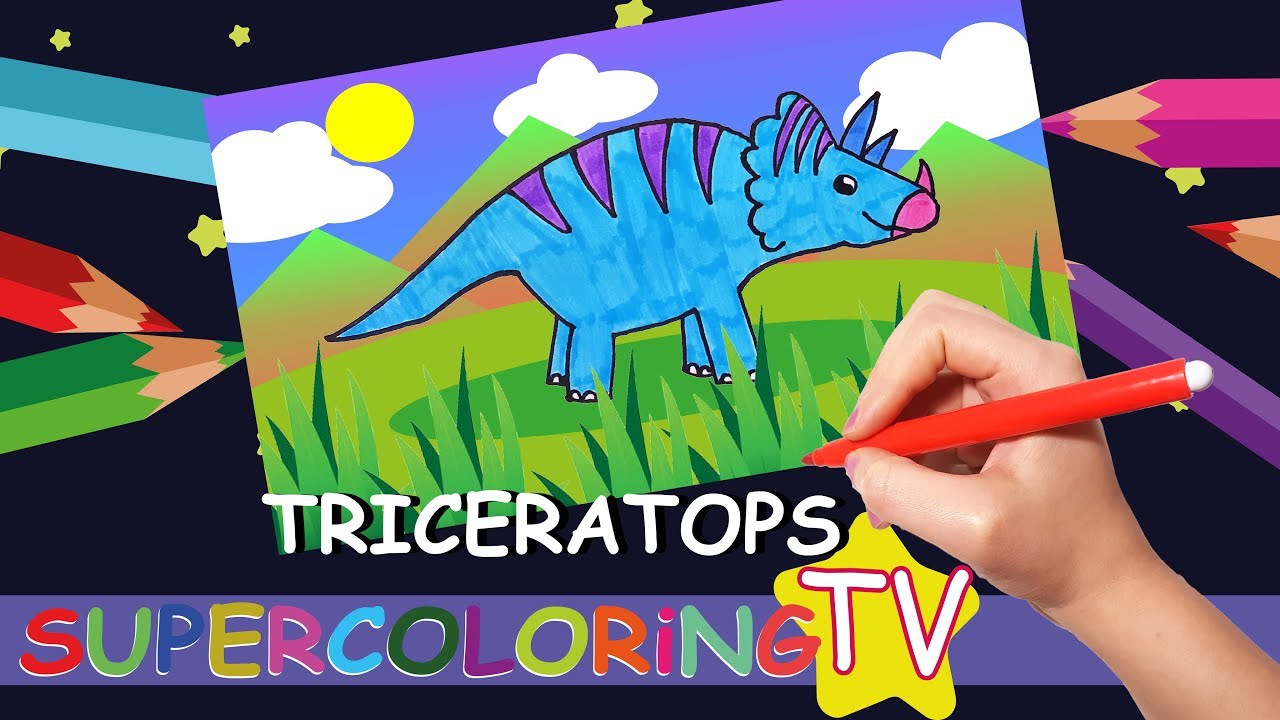 How to Draw a Triceratops for Kids | How to Draw Dinosaurs | Easy ...