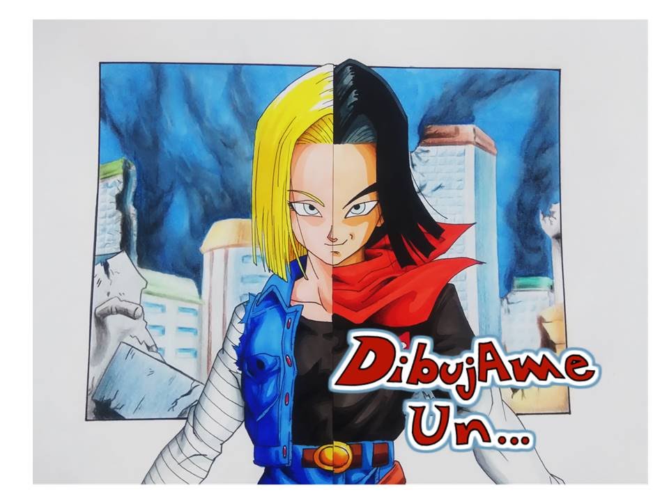 Como Dibujar a los androides NO. 17 y 18 paso a paso. How to Draw ...