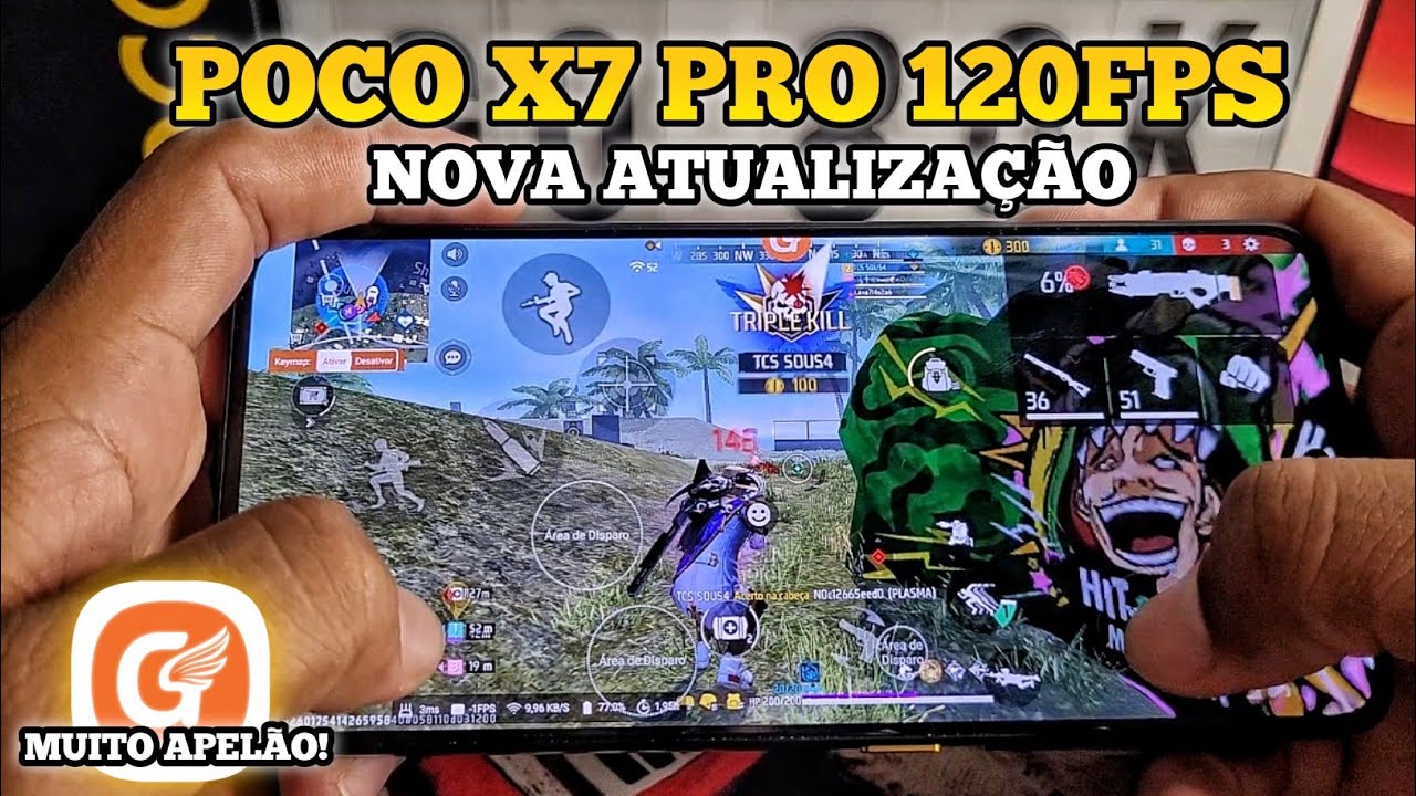 POCO X7 PRO A 120FPS COM O GG GAME SPACE NA NOVA ATUALIZAÇÃO DO FF ...