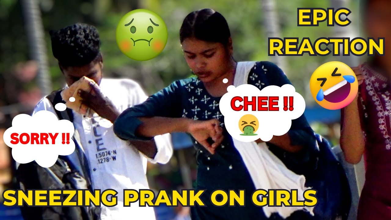 Sneezing Prank on cute girls | fake sneeze prank | Girl's Epic Reaction ...