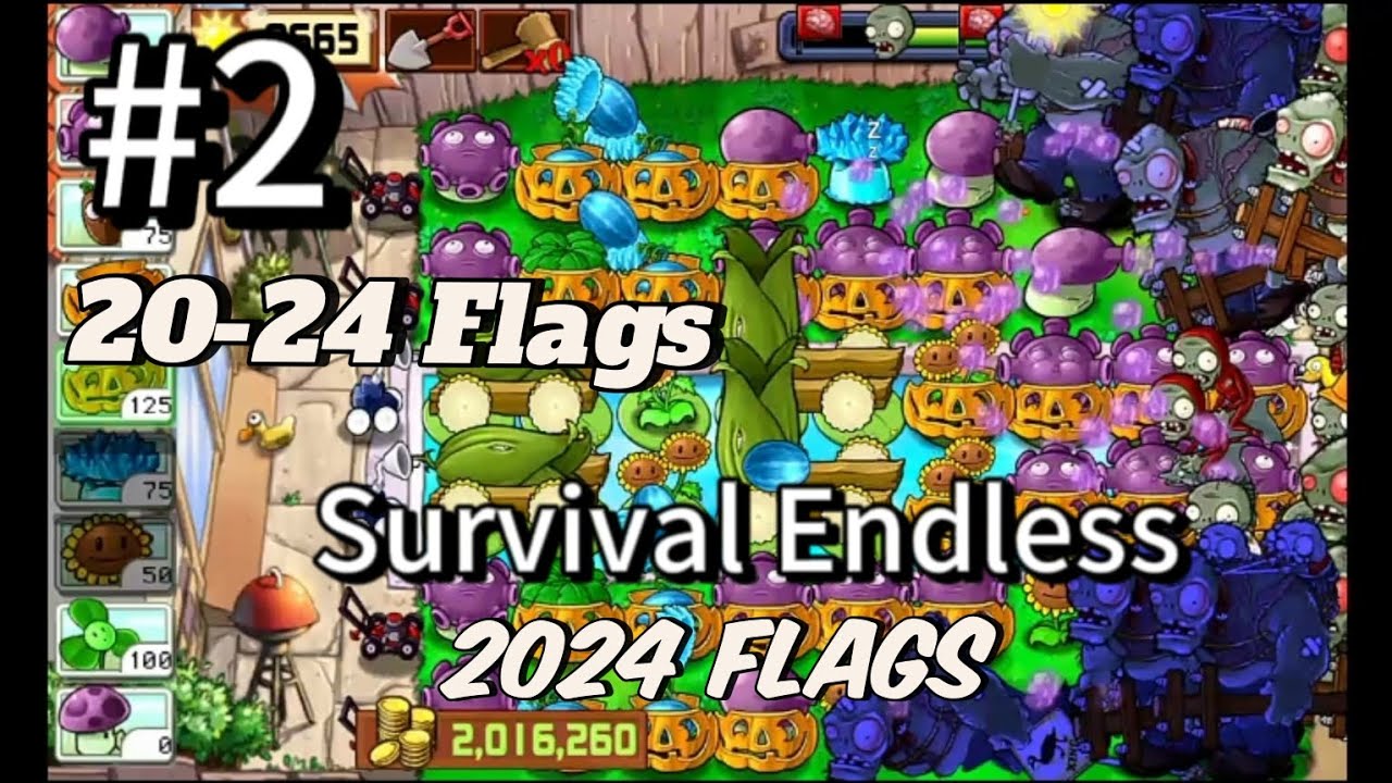 Plants vs Zombies Survival Endless 2024 Flags | Part 2 (20-24 Flags ...