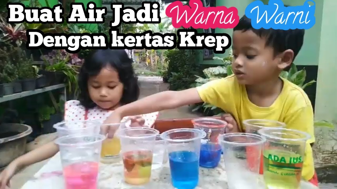 Buat Air Warna Warni Dari Kertas Krep // Make Colorful Water out of ...