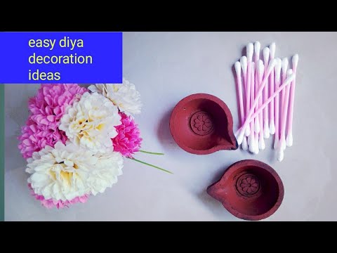 Easy diya decoration ideas/diy diya decoration/how to decorate diya ...