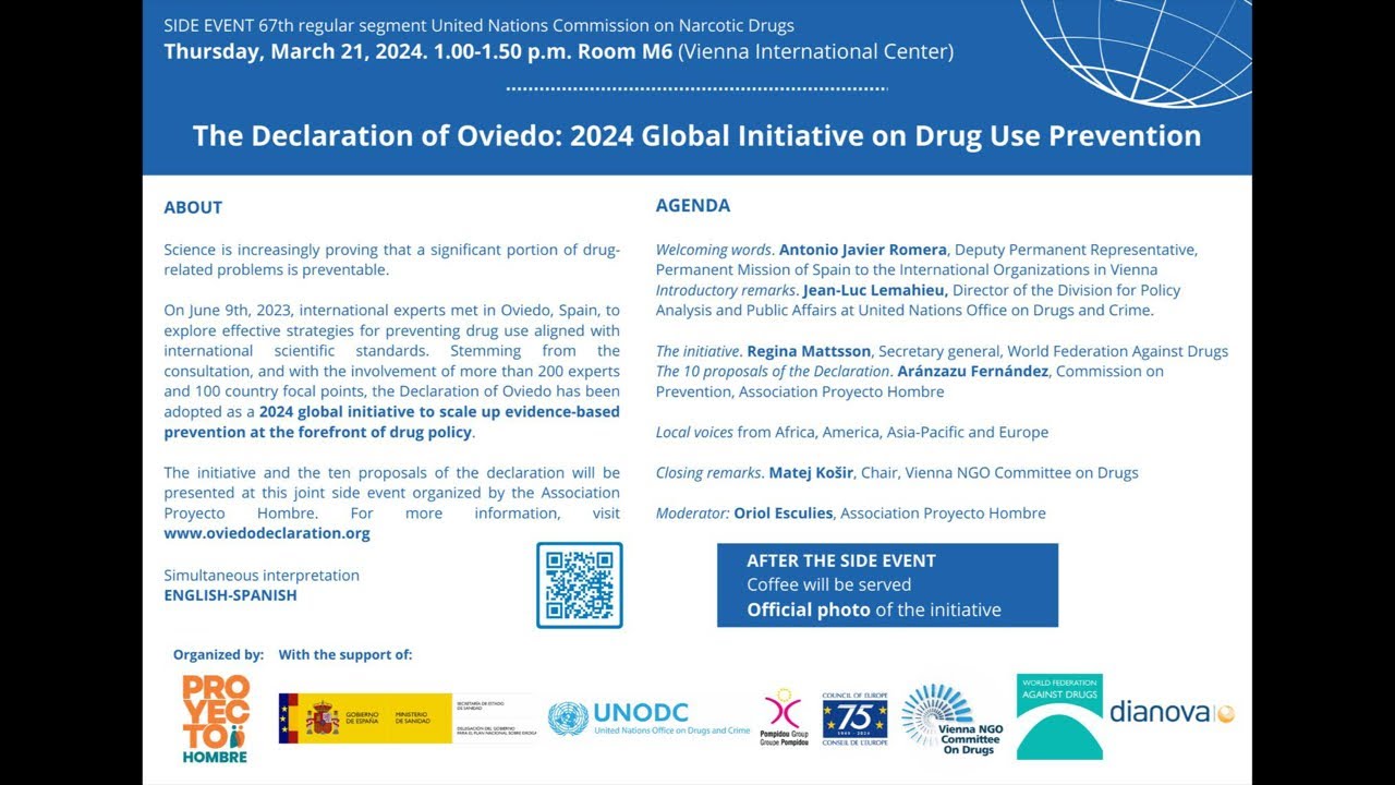 The Declaration of Oviedo:2024 Global Initiative on Drug Use Prevention ...