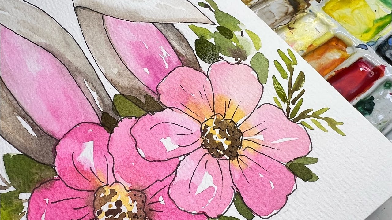 A FUN and simple little watercolor for a Springtime, Easter card. - YouTube
