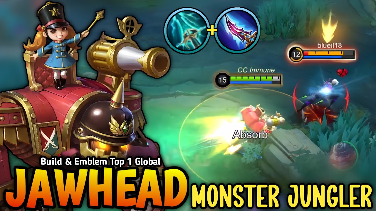 Jawhead New Buff with Super Broken Damage Build 100% MONSTER JUNGLER ...