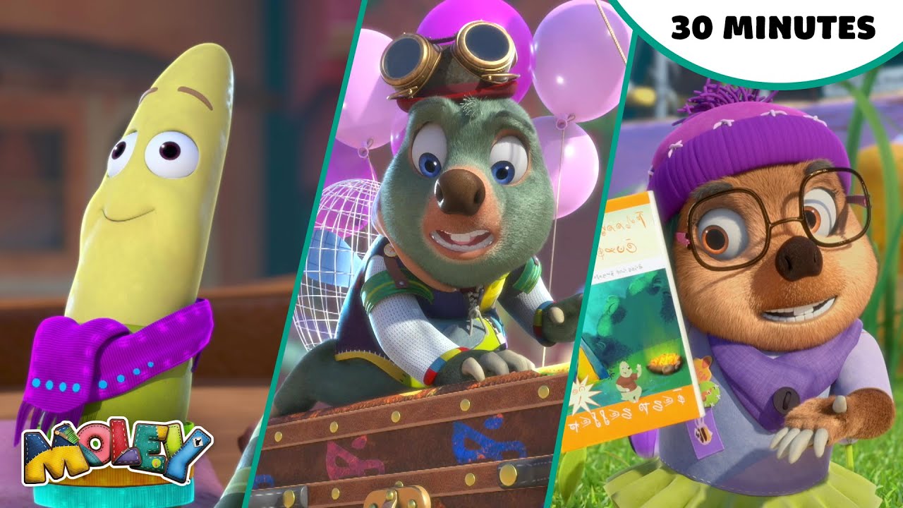 Moley and Friend's Adventures and Teamwork 🎭 🚗 🏕️ | 30 Minutes of Moley ...