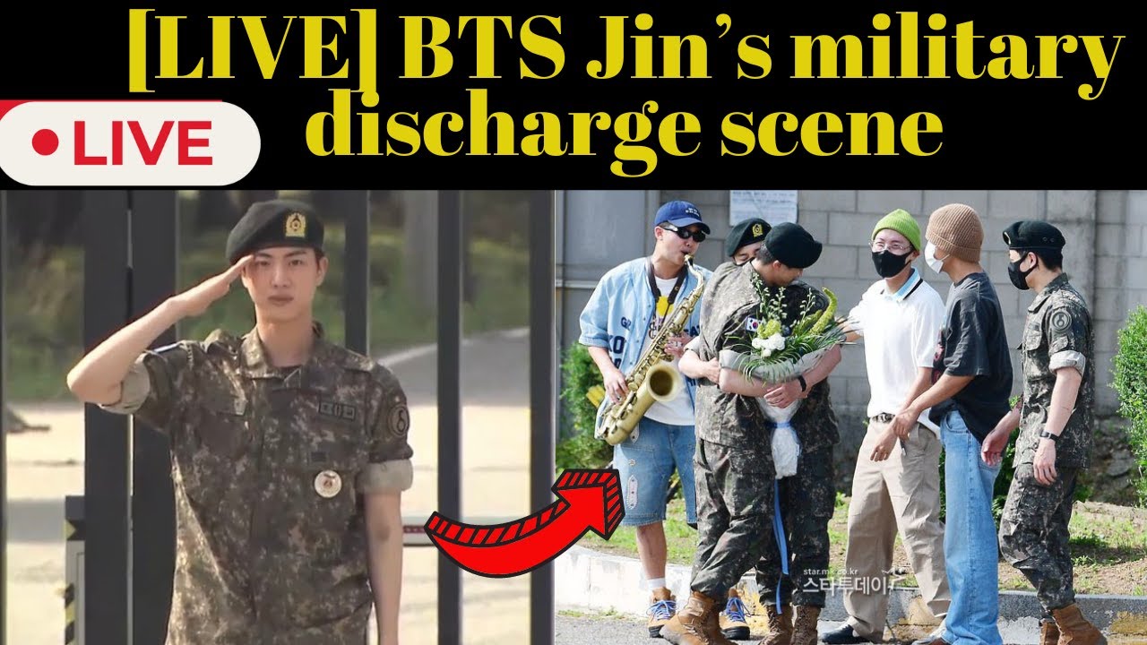 [LIVE] BTS Jin’s military discharge scene / Discharge military BTS Jin ...