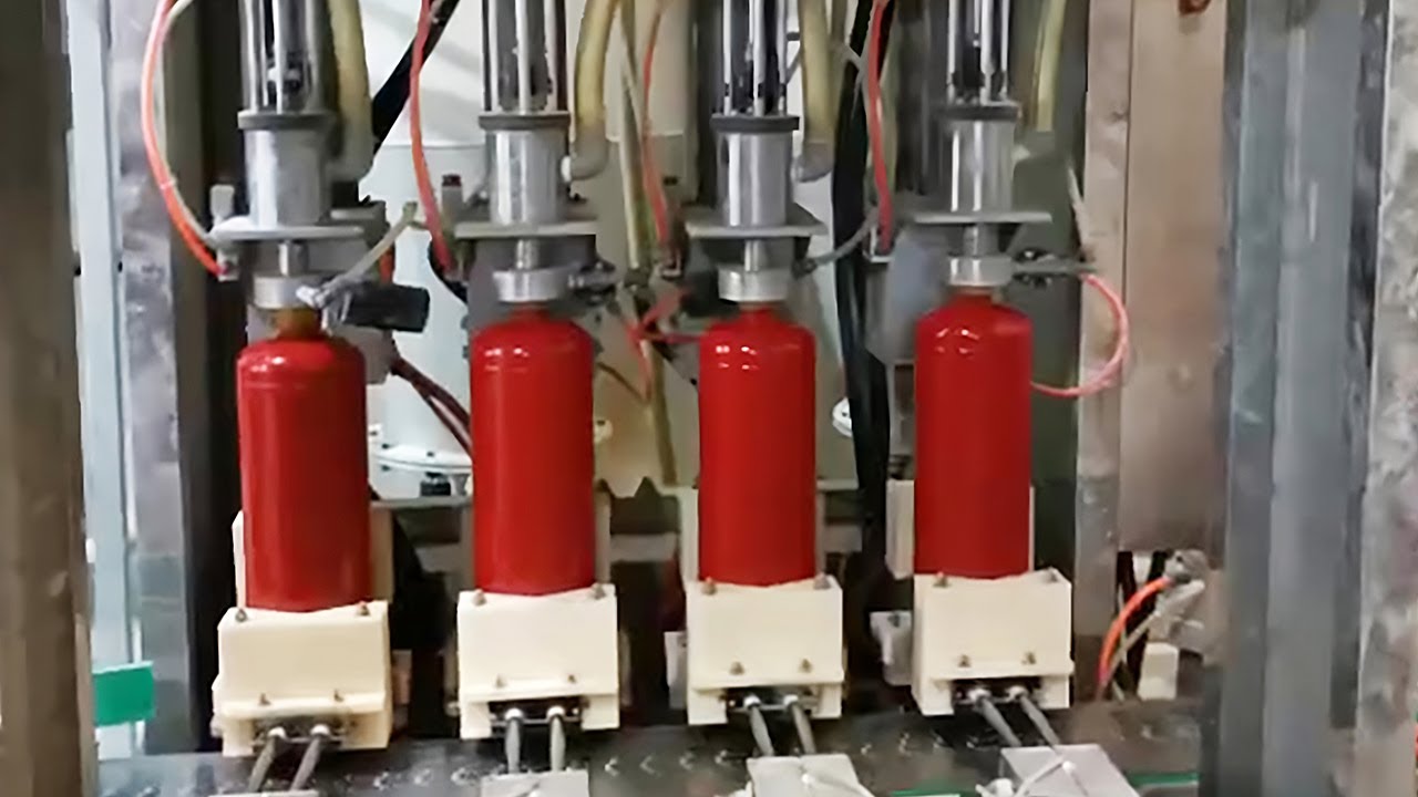Automatic Dry Powder Chemical Fire Extinguisher Filling Line With 4 ...