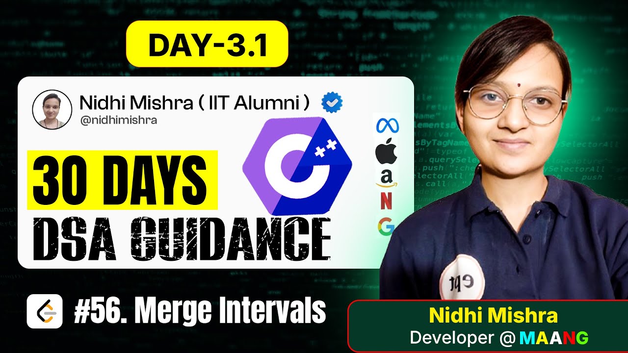 Solution 56. Merge Intervals | EPT DSA Challenge Day-3 Morning #dsa #placementpreparation - YouTube