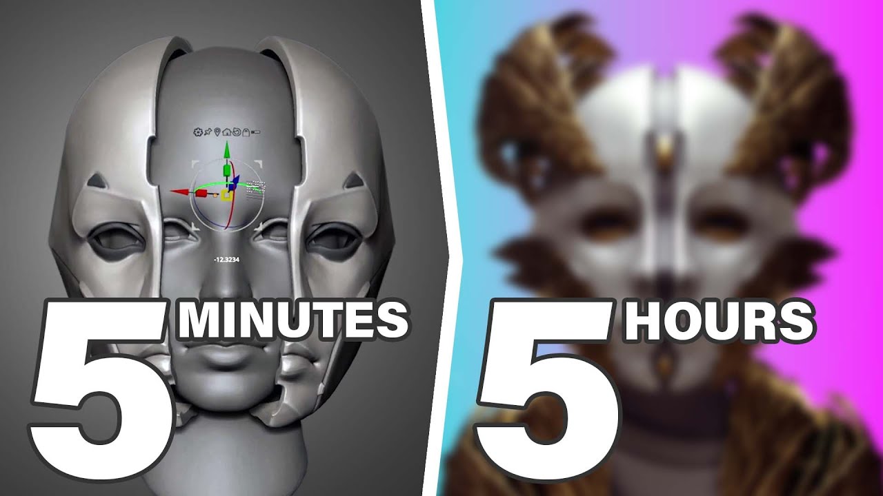I split a human head in half to create an 3D artwork- Zbrush & Cinema4D ...