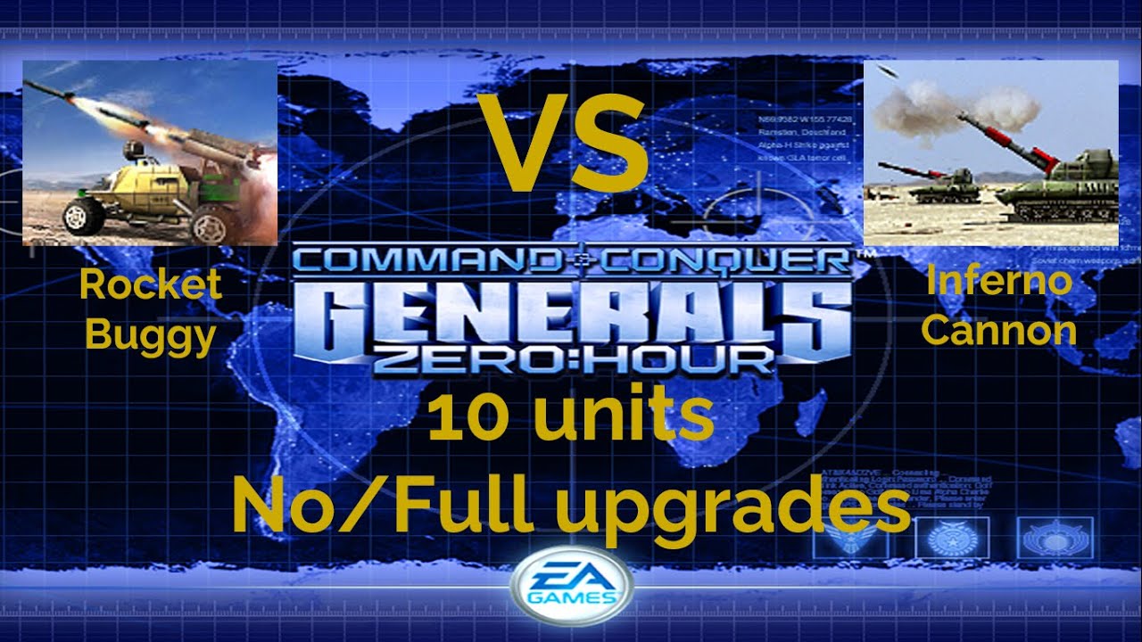 Command and Conquer Generals ZeroHour 10 Rocket Buggies VS Inferno Cannons - YouTube