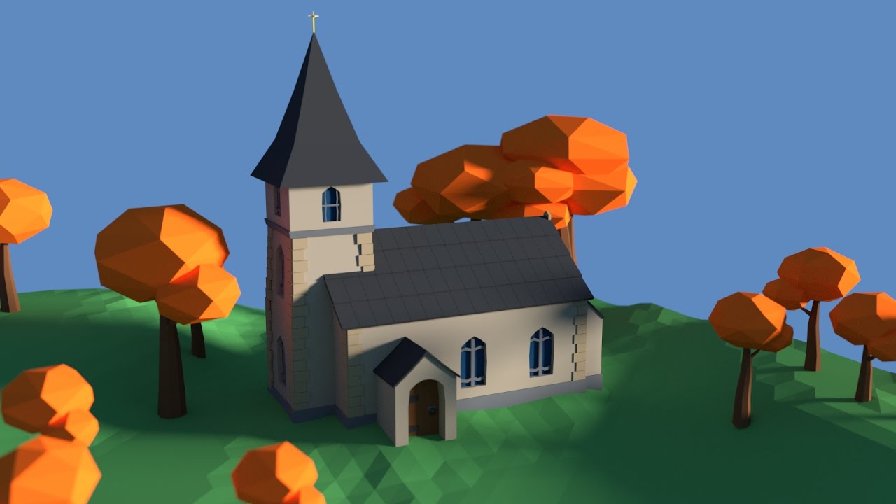Lowpoly Timelapse | Medieval Church - YouTube