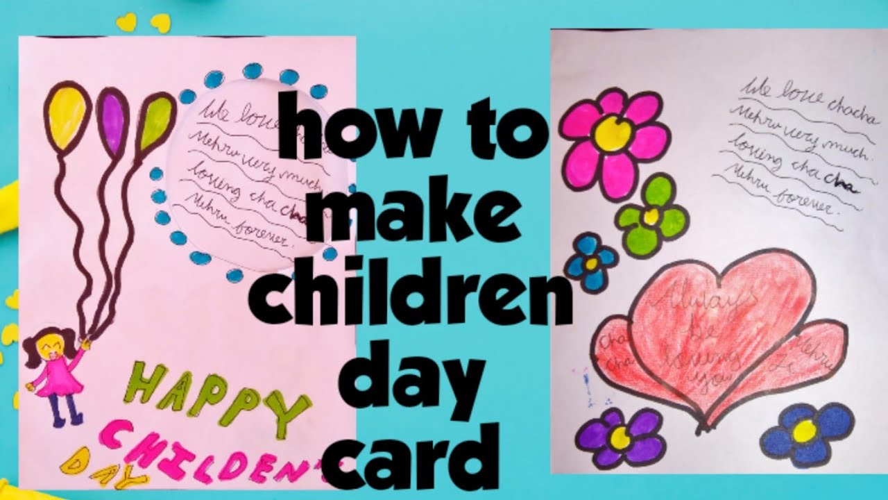 how to make a beautiful children's day card | easy card for kids ...