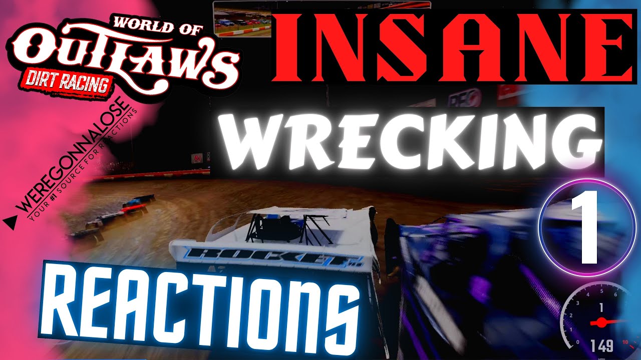 WORLD OF OUTLAWS Dirt Racing Video Game Insane Wrecking Reactions - YouTube