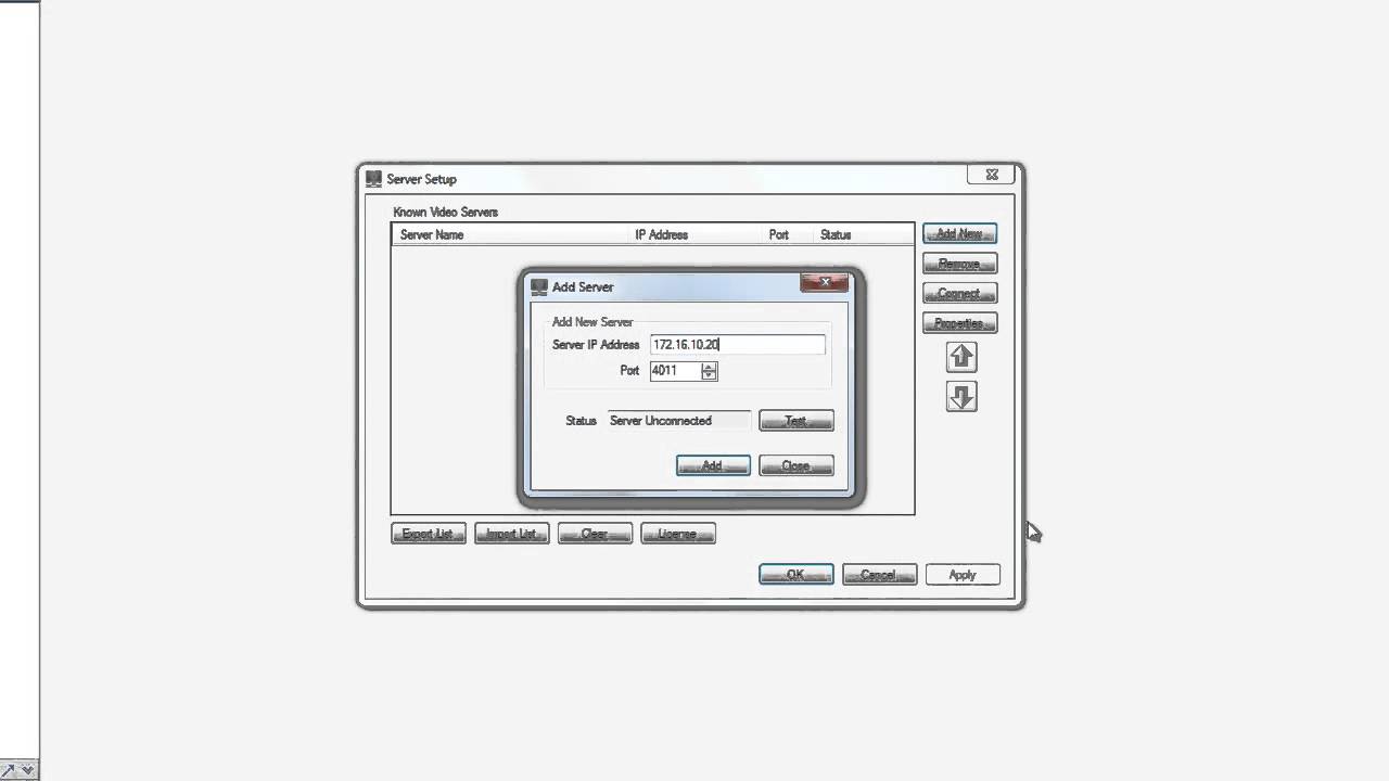 Adding a Server to the Sentry VMS Client - YouTube
