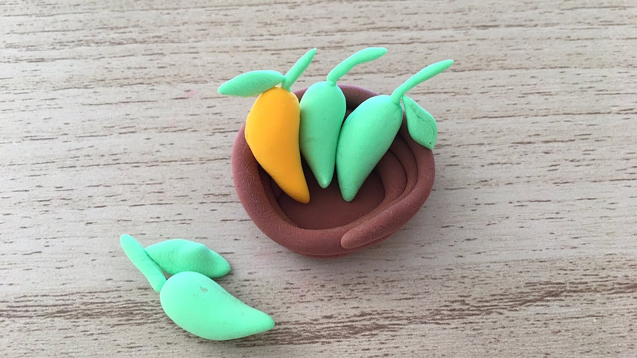 Mango Clay tutorial | How to mango polymer clay mixer | ปั้นผลไม้ ...