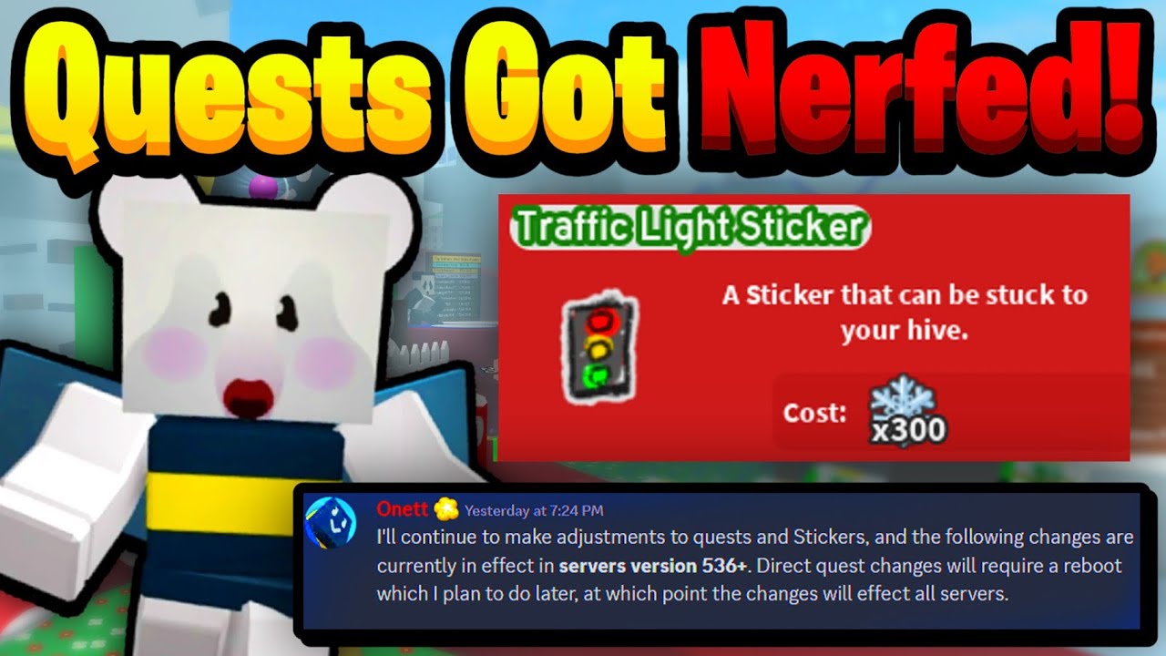 Beesmas Quests NERFED [Traffic Light Sticker] - YouTube