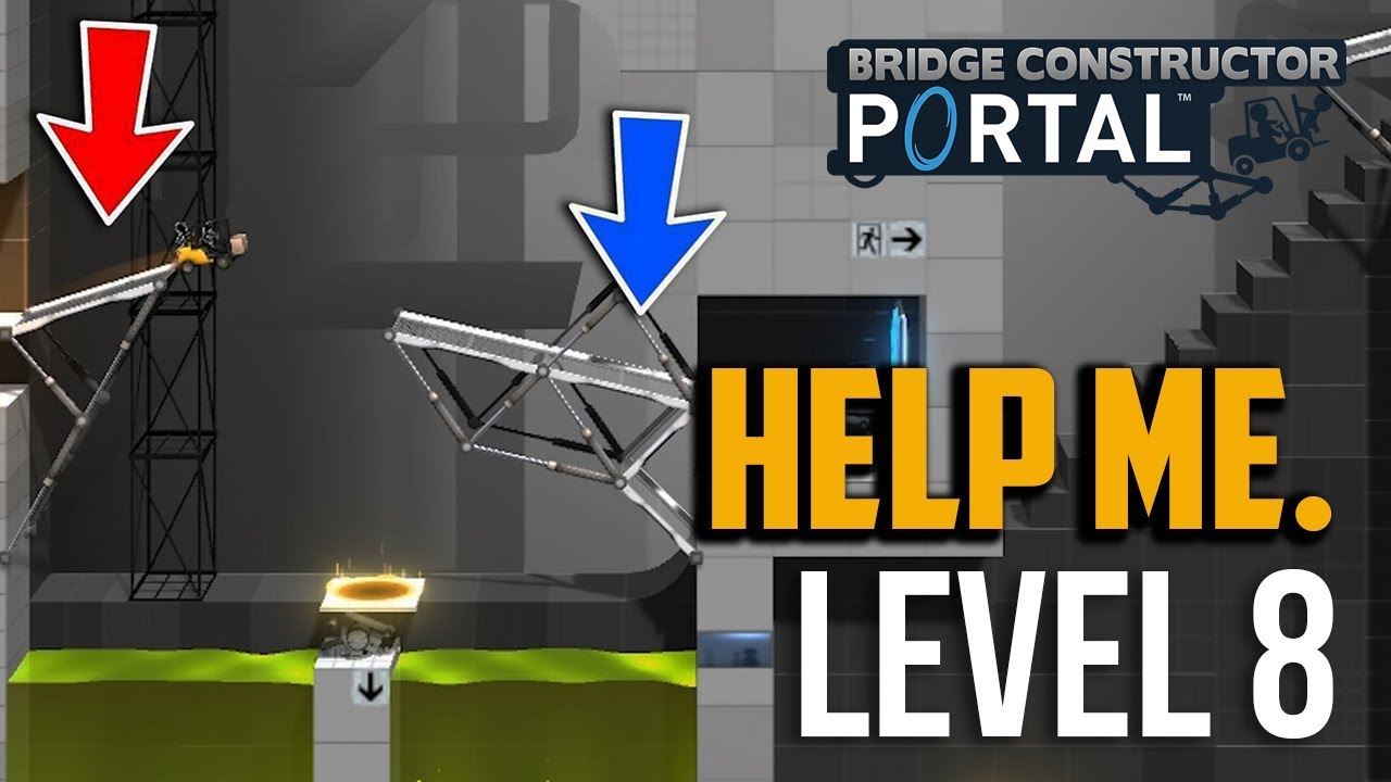 Bridge Constructor Portal : Level 8 Puzzle Solution - YouTube