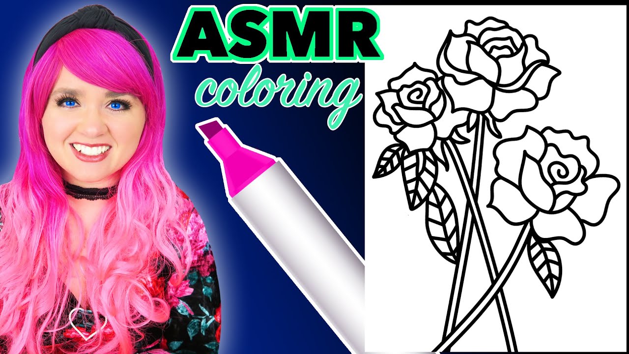ASMR Coloring Roses Valentine's Day | Calming ASMR Coloring for ...
