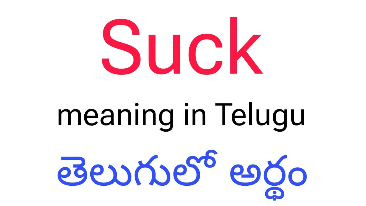 Suck meaning in telugu || Suck తెలుగులో అర్థం || Suck telugu meaning ...