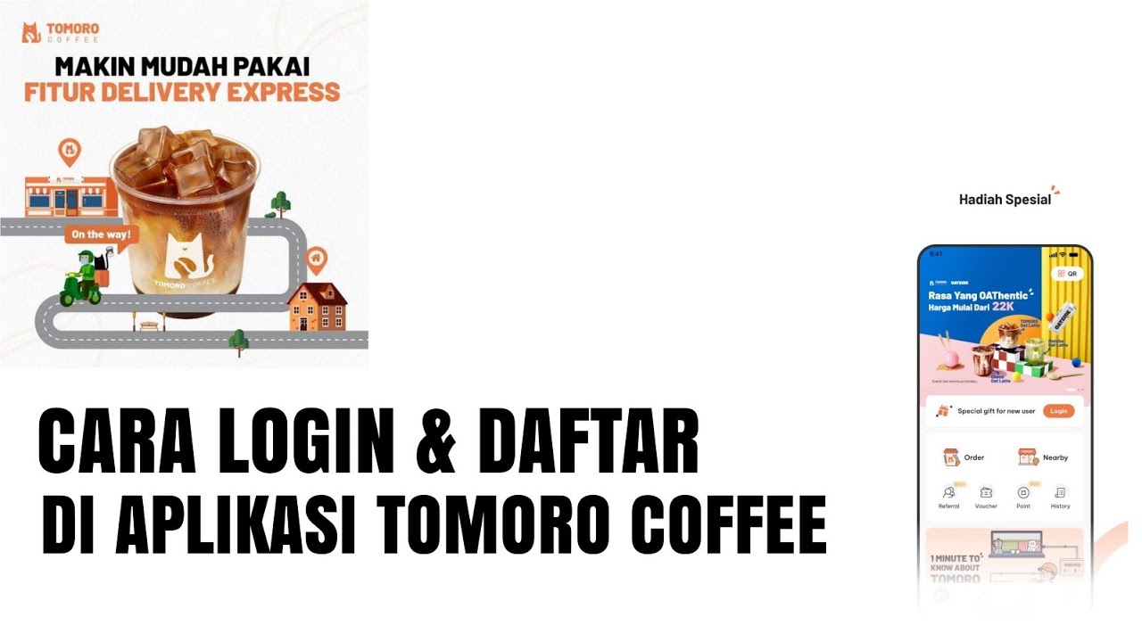 CARA LOGIN DAN DAFTAR DI APLIKASI TOMORO COFFEE - YouTube