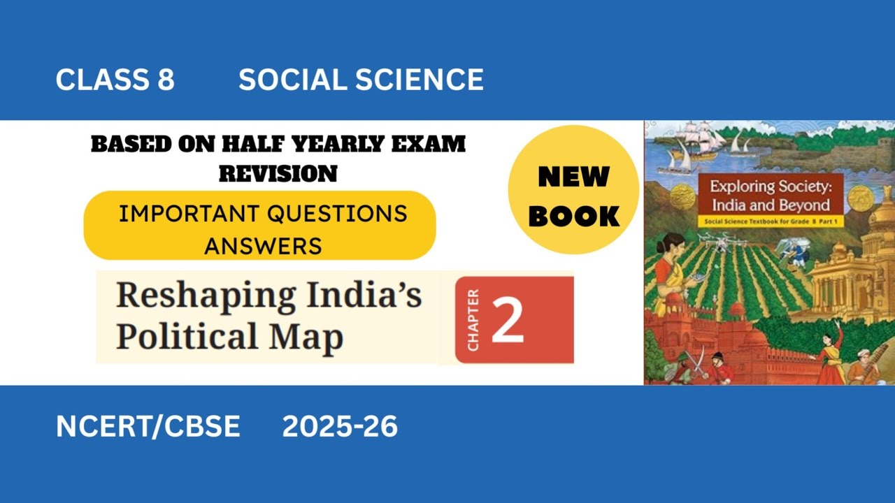 Class 8 Social Science Chapter 2 Reshaping India's Political Map ...