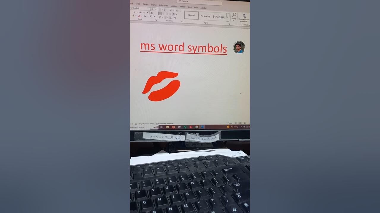 lips 💋 symbol shortcuts key #tips #computer #mstechtricks #msword #symbol #shortvideo #tech # ...