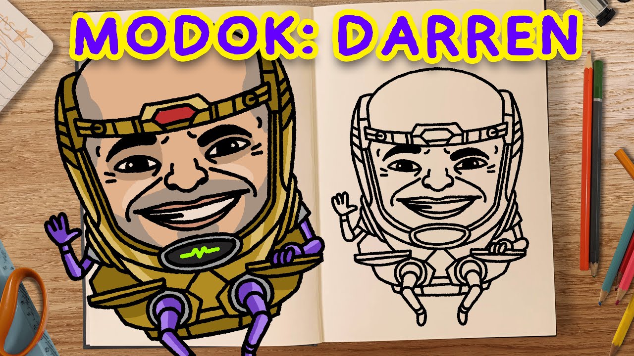 How To Draw: MODOK.. DARREN (step by step tutorial) - YouTube