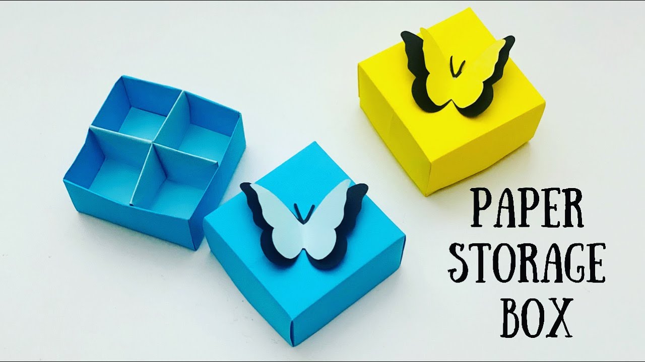 DIY MINI ORIGAMI STORAGE BOX / Paper Crafts For School / Paper Craft ...