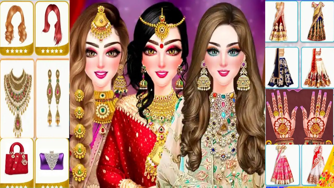 jewellery girl dress up makeup East Indian gaming video stylish Raj ...
