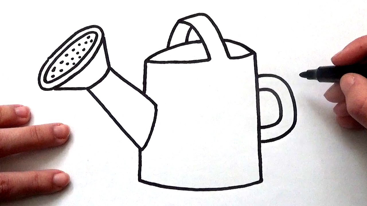 Como dibujar una Regadera paso a paso - Dibujo de una regadera - YouTube