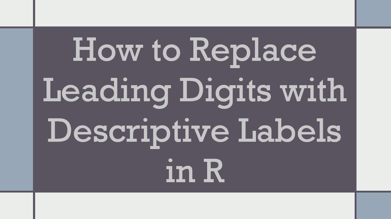 How to Replace Leading Digits with Descriptive Labels in R - YouTube