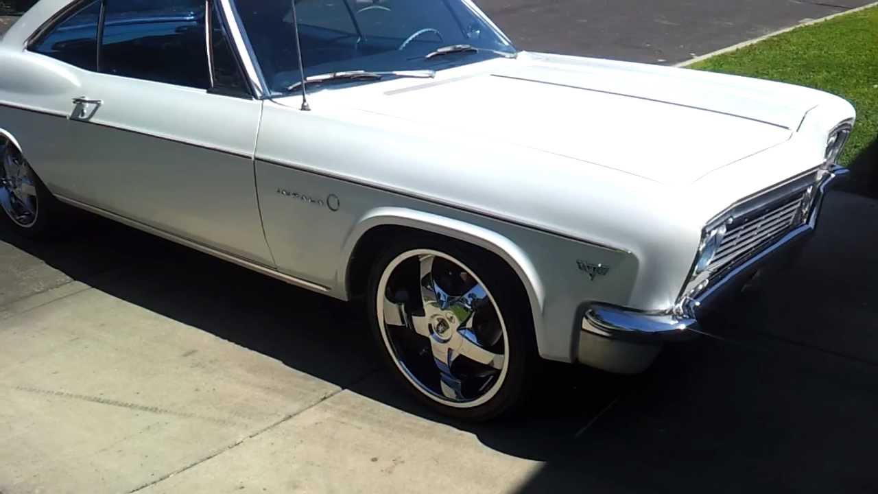1966 Chevy Impala Pearl White on 20s - YouTube