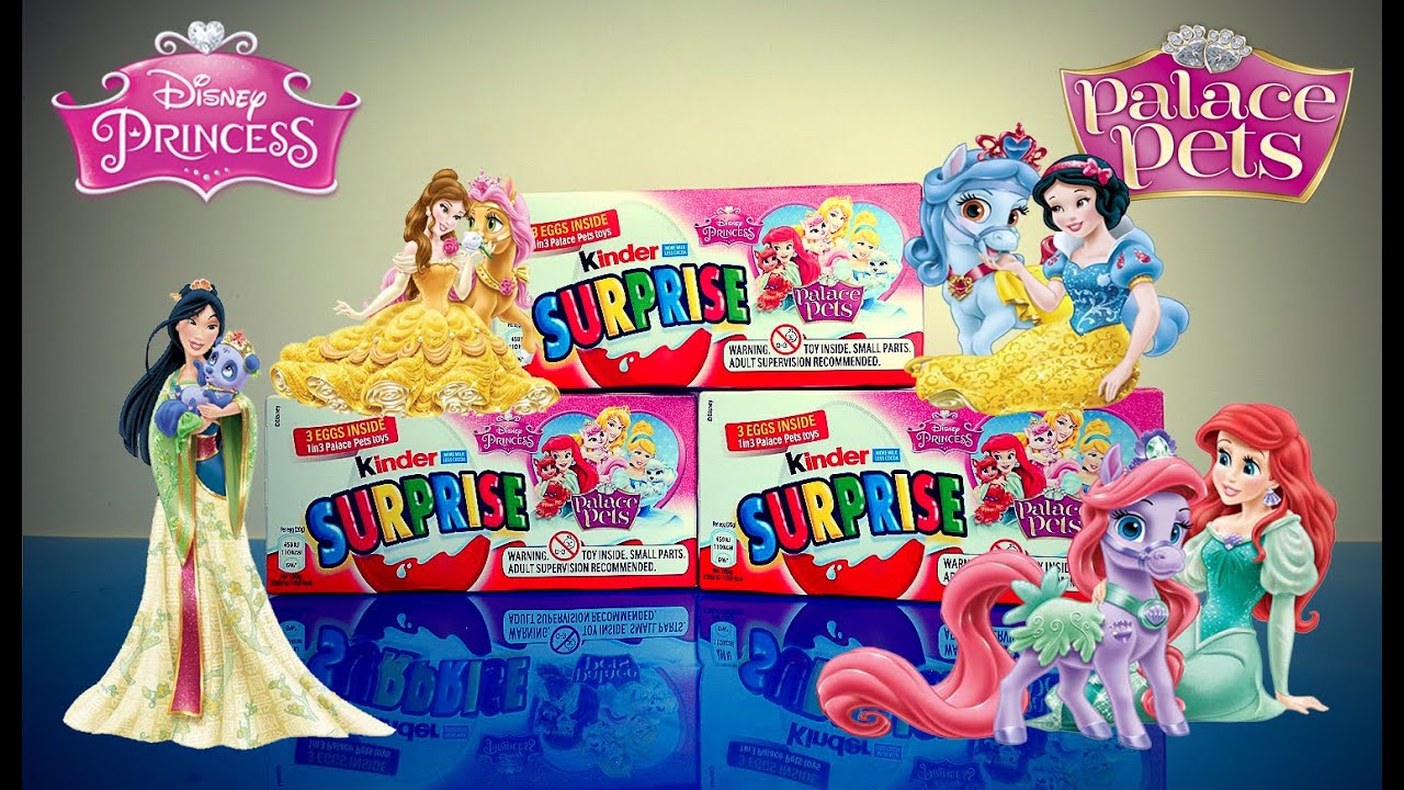 Opening Kinder Surprise Eggs Princess Palace Pets Collection 2016 - YouTube