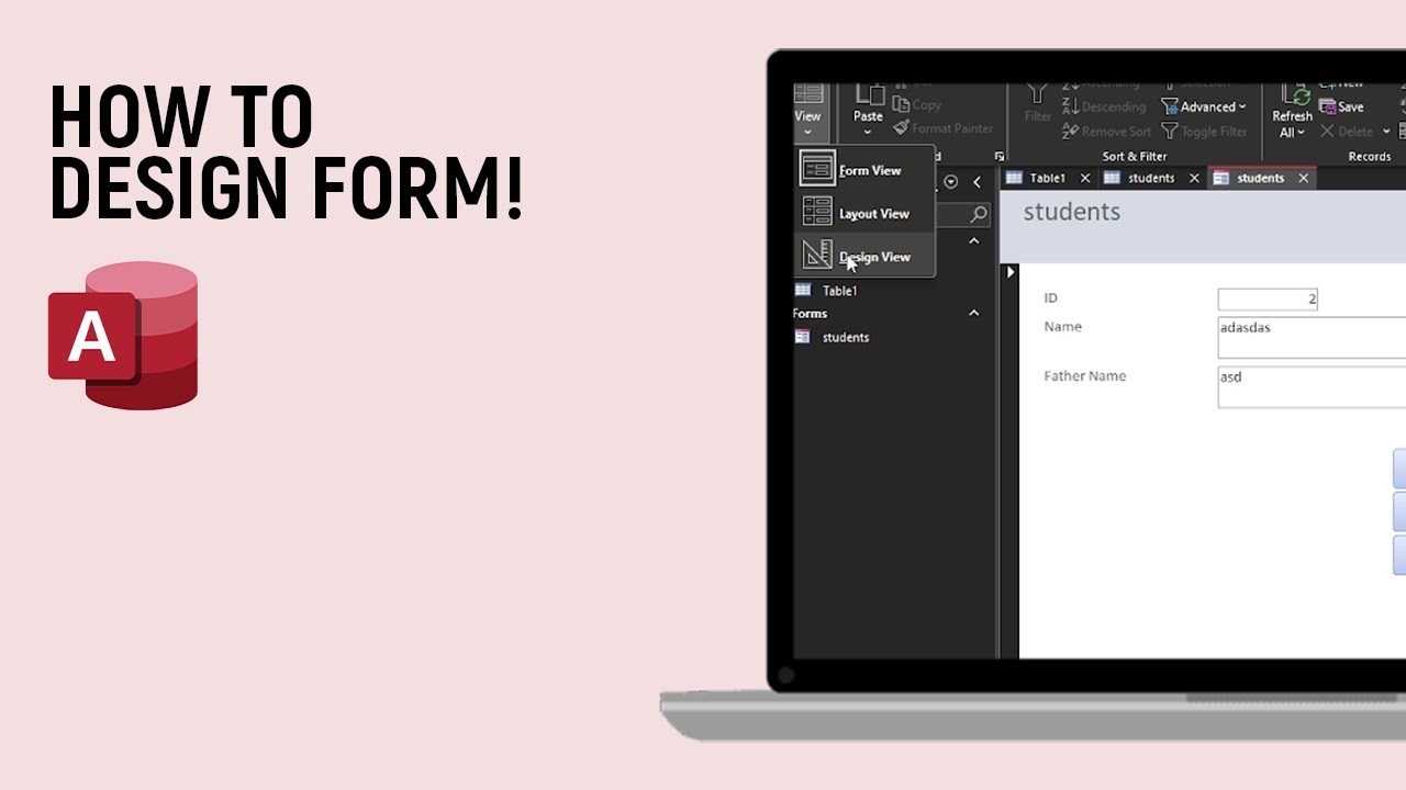 How to design form in MS Access [easy] - YouTube