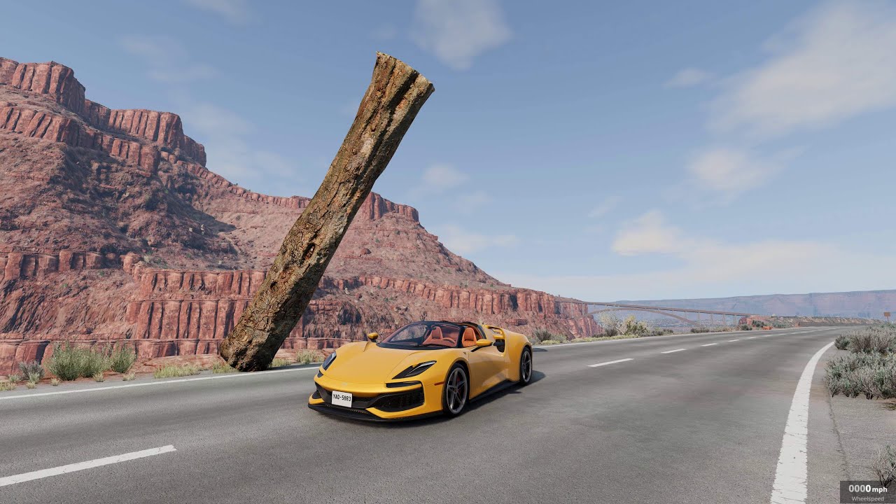 Cars VS Falling Tree - YouTube