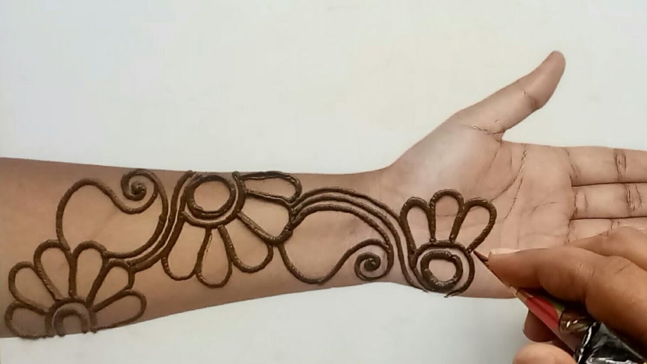 Very Easy Mehndi Outlines | Easy Mehndi Shapes | Learn Mehndi design ...