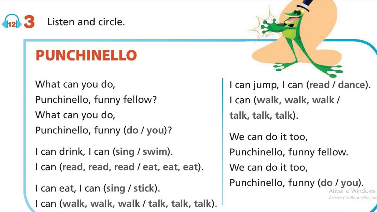 4.º ano: Unit III - Song Punchinello - YouTube