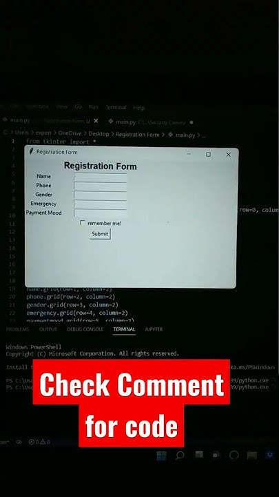 Python : Registration form | Vision - YouTube