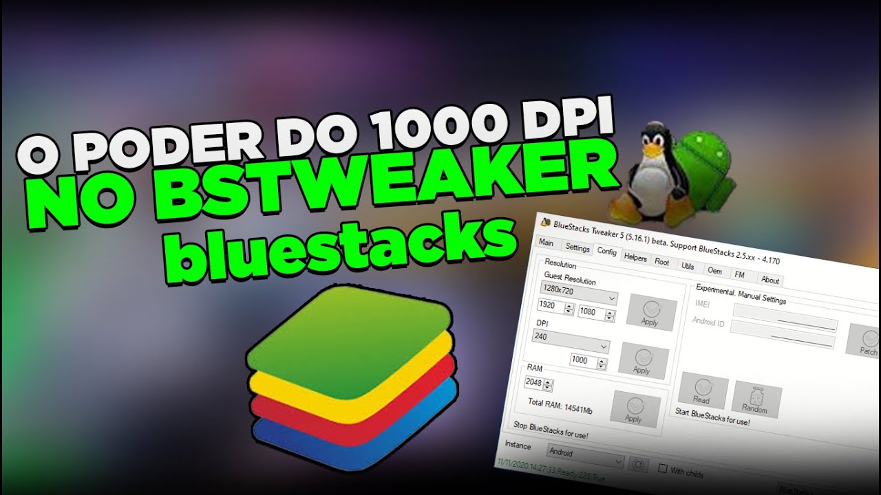 A MELHOR VERSÃO DO BLUESTACKS COM 1000 DE DPI NO BSTWEAKER! ESTÁ IGUAL ...