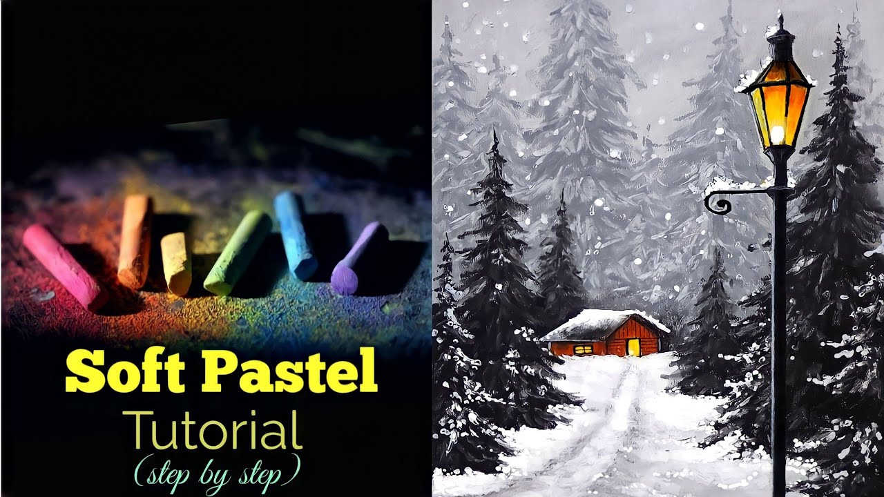 Beautiful 🤩 Snowy Winter Season Tutorial (step by step) / Soft Pastel ...
