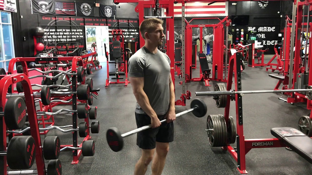Barbell standing upright row - YouTube