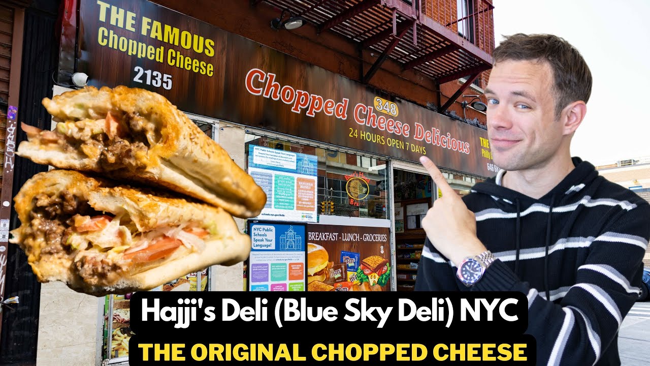 Eating the Original NYC Chopped Cheese Sandwich at Hajji’s (Blue Sky ...