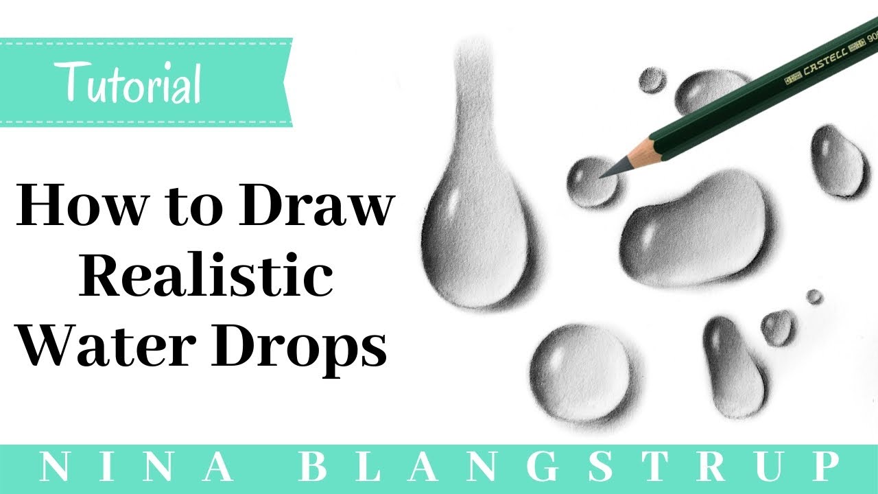 How to Draw Realistic Waterdrops - Easy Tutorial for Beginners - YouTube