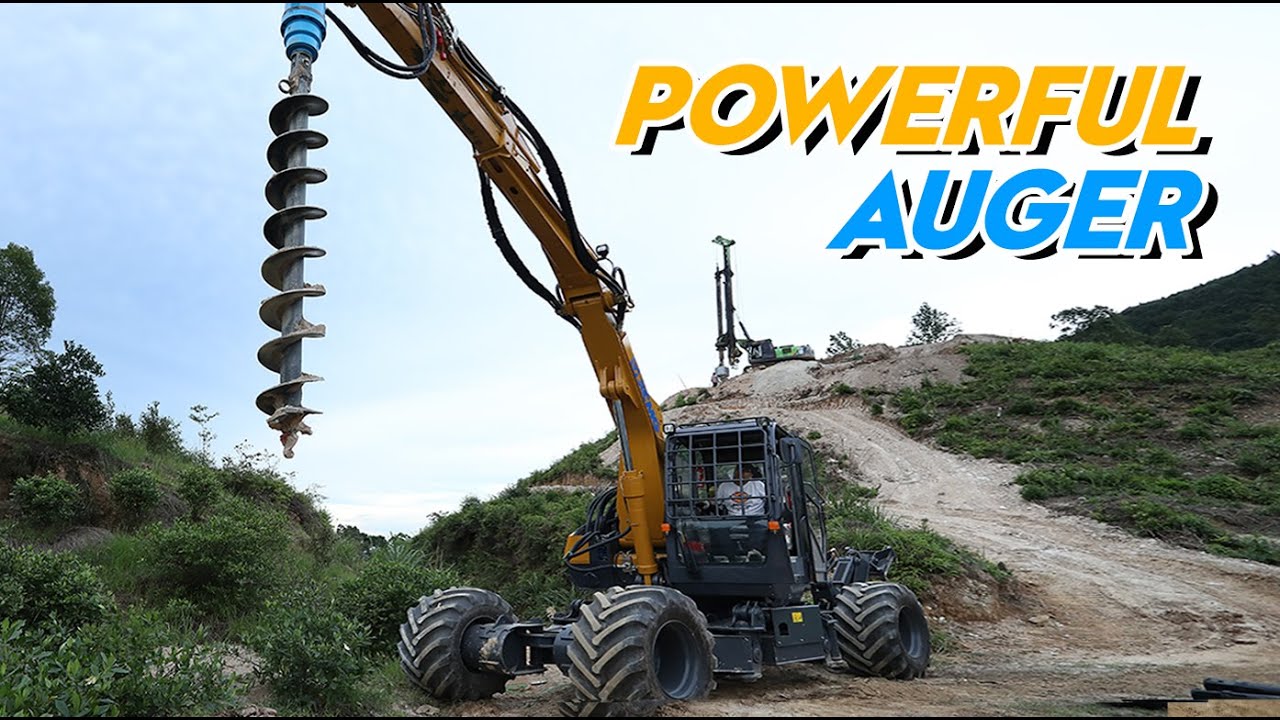 Amazing! Excavator auger drills a 2-meter-deep hole with ease！ - YouTube