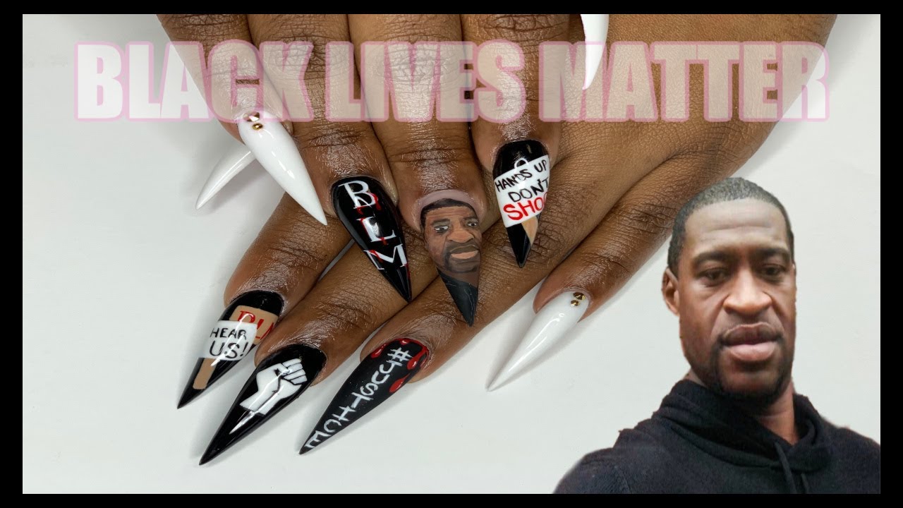 Watch Me Work | Hand Painted #BLM Nails 🏽 🏾 🏿 - YouTube